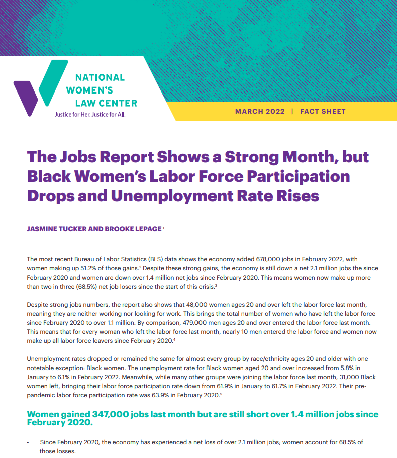 The Jobs Report Shows a Strong Month, but Black Women’s Labor Force ...